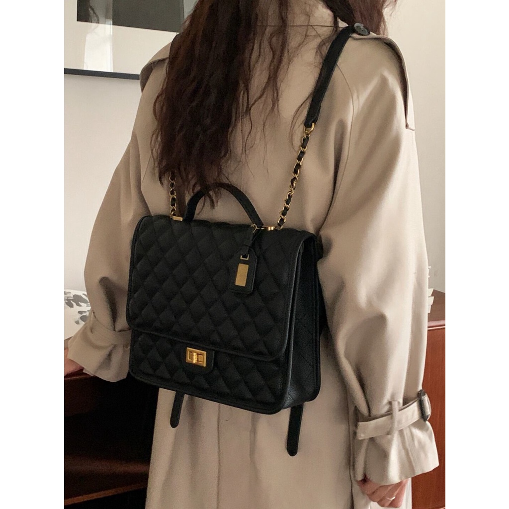 Jual Tas Ransel/Wanita/Kecil/Import/Terbaru/Backpack Chic Chanel-Style Backpack | Shopee Indonesia