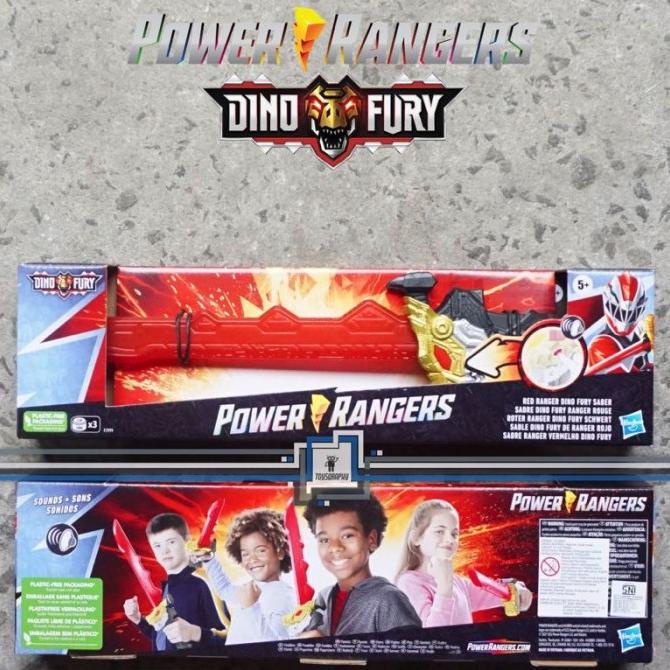 Jual Power Rangers Red Ranger Dino Fury Saber Electronic Toy With Sound ...
