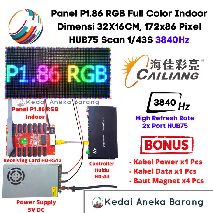 Jual Panel Module Modul LED P1.86 Videotron SMD RGB Full Color Indoor ...