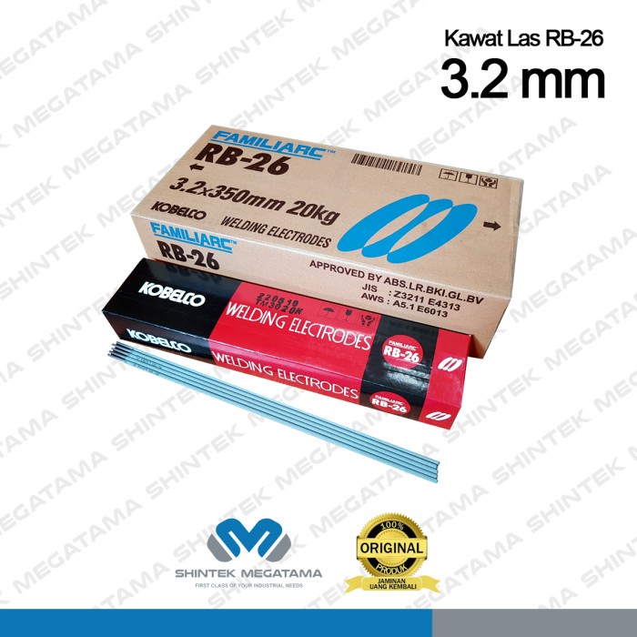 Jual Kawat Las Kobe Steel Rb26 3.2 Mm 5Kg / Las Elektroda Kobelco Rb 26 Ori | Shopee Indonesia