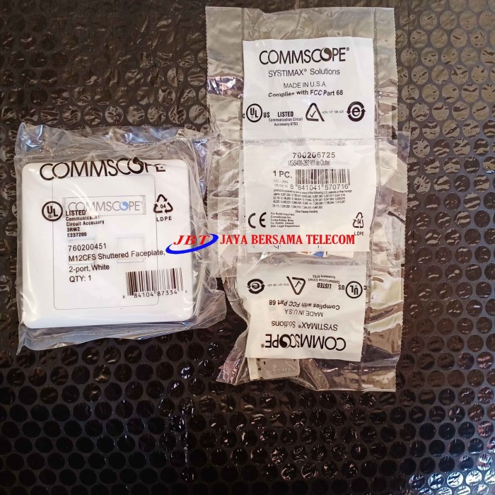 Jual modular + faceplate systimax commscope 2lubang/outlet data cat.5 ...