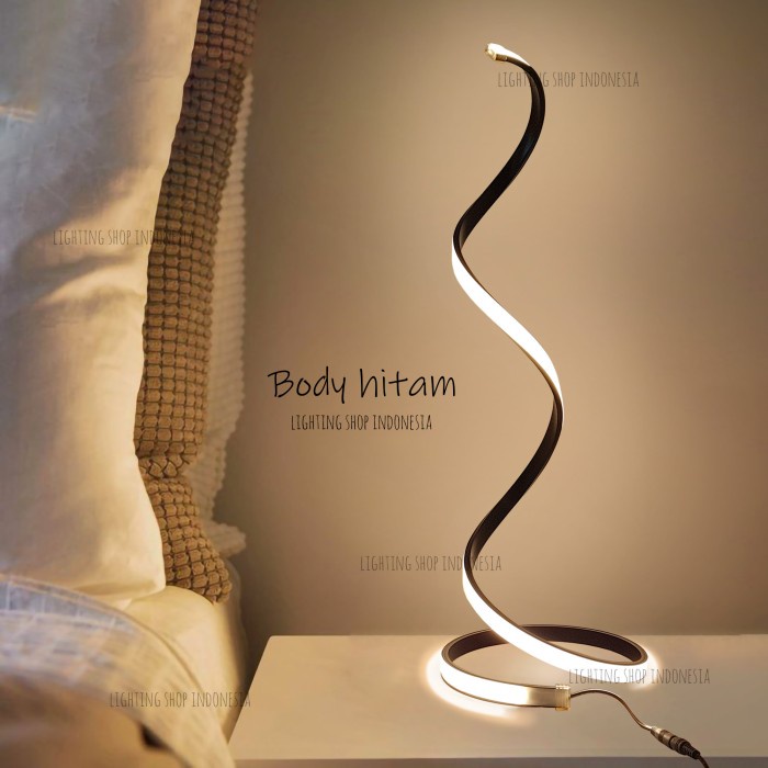 Jual Lampu meja led acrylic modern model spiral bedside table lamp ...