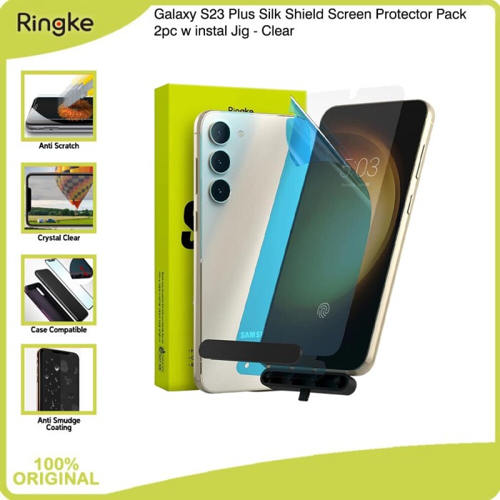 Jual Ringke Samsung S23 Plus Silk Shield Screen Protector w/ instal Jig ...