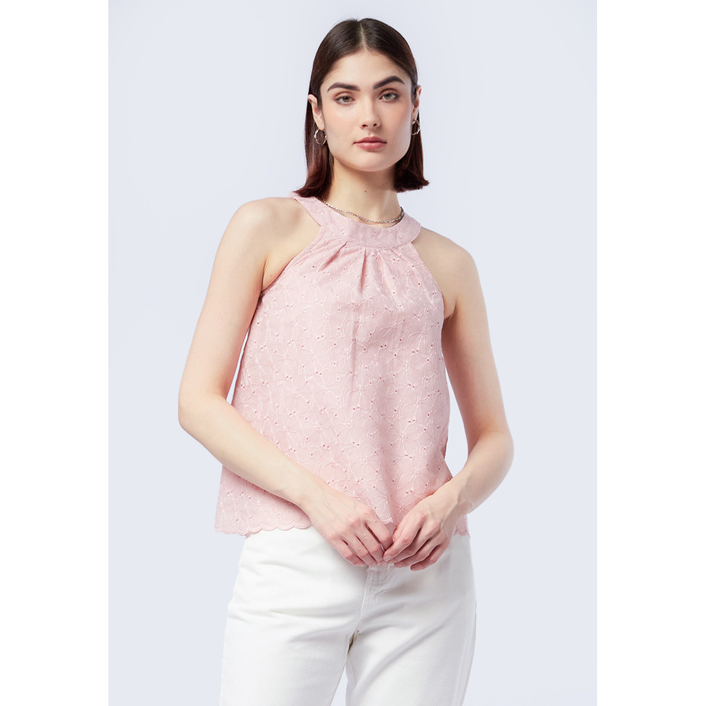 Jual Executive Halter Neck Sleeveless Top Soft Pink | Shopee Indonesia