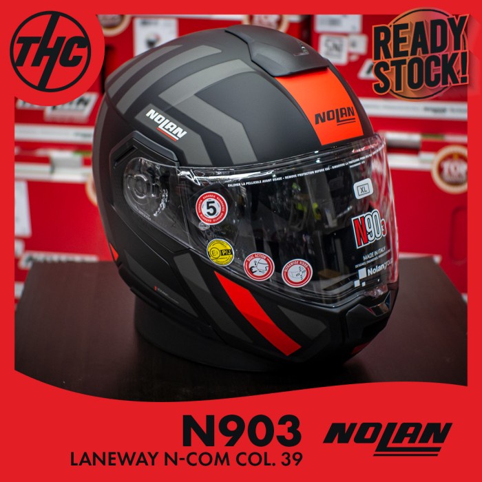 Jual [New] Nolan N90-3 Laneway Ncom 039 Flat Black N903 Modular Flip Up Helm Berkualitas ...