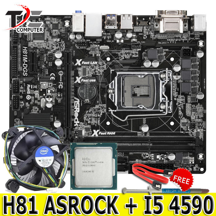 Jual Mainboard Mobo Motherboard INTEL H81 LGA 1150 DAN PROCESSOR ...