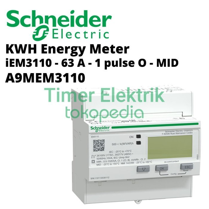 Jual [New Ori] Kwh Energy Meter Schneider Iem3110 -63A-1 Pulse O-Mid ...