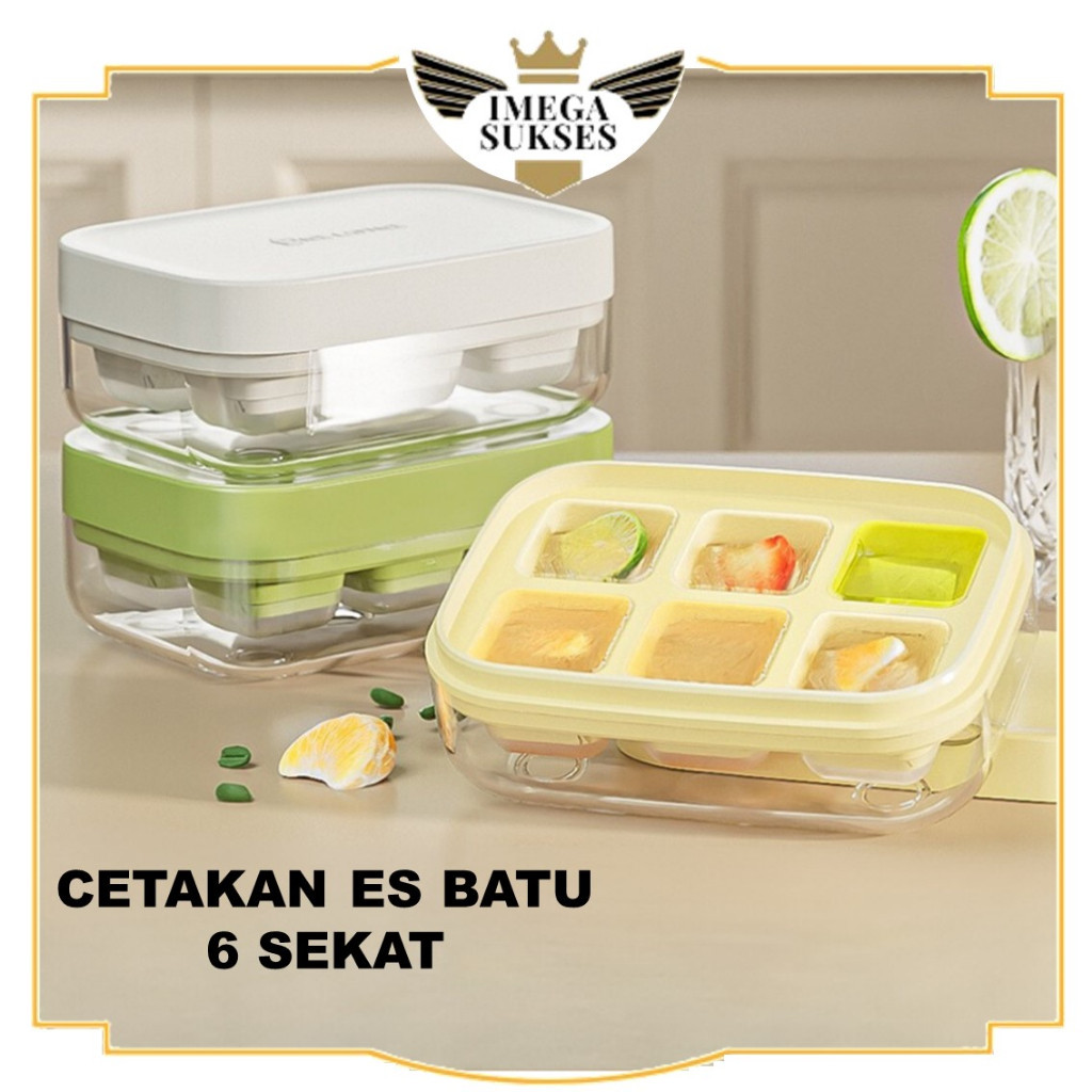 Jual PHG - Pencetak Es Batu 6 Lubang t 6 SEKAT Cetakan Es Batu Cokelat ...