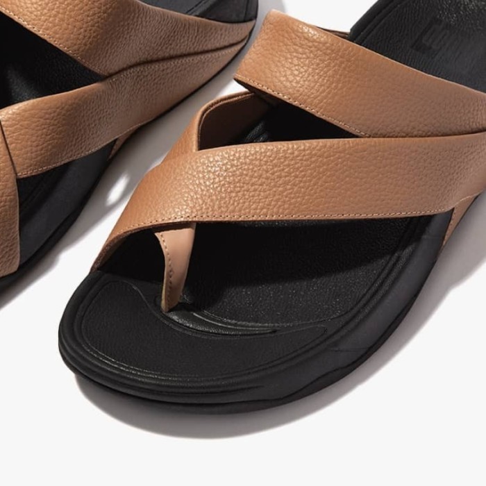 Jual Fitflop Sling Toe-Thongs Original Sandal Pria - Latte Tan | Shopee ...