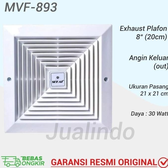 Jual Exhaust Fan Ceiling Plafon 8 inch Sekai MVF 893 Harga Terbaik | Shopee Indonesia