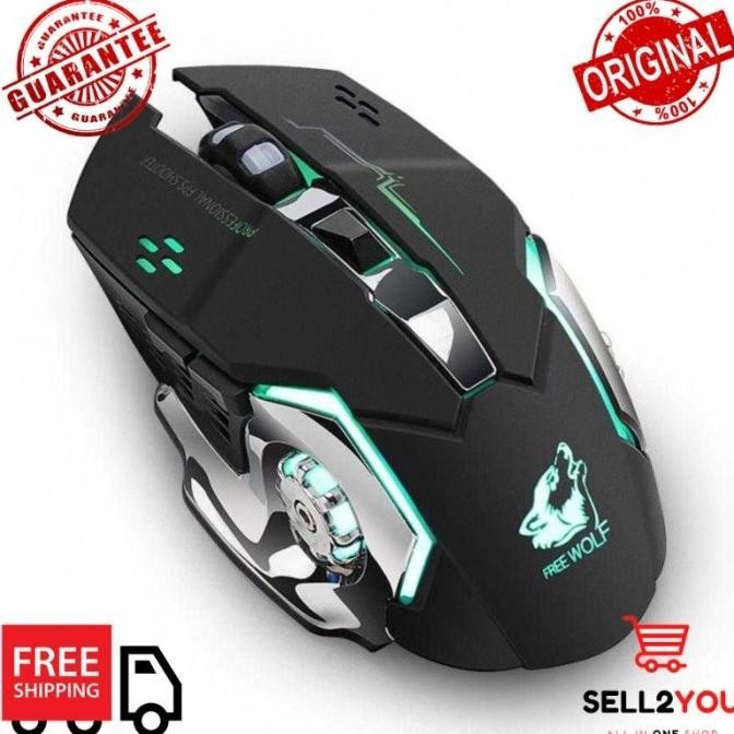 Jual Wireless Gaming Mouse LED Light 1800 DPI Gamer Game Optical ...