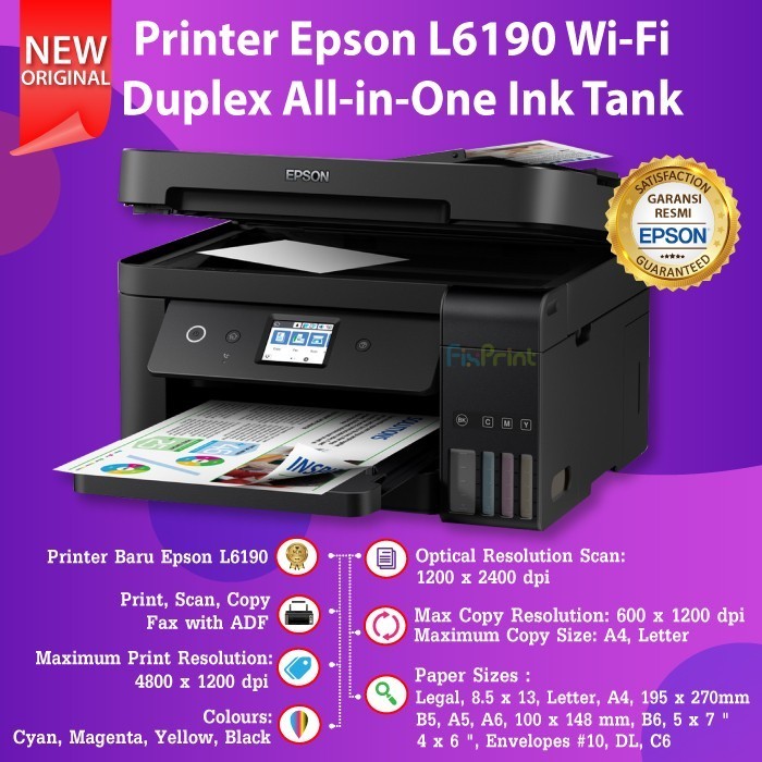 Jual Printer Epson L6190 Aio Wireless Duplex Fax Adf Garansi Resmi L 6190 Best | Shopee Indonesia