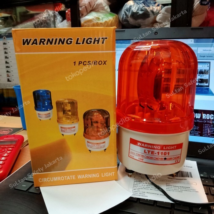 Jual Lampu rotary / warning light LTE 1101 AC 220 volt warna merah ...