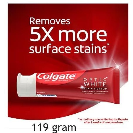 Jual Colgate Optic White Stain Fighter Stain Removal Toothpaste Clean ...