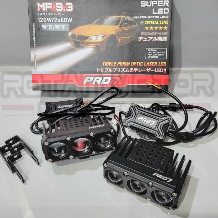 Jual Mini Projie Pro7 Mp 9.3 Triple Lens Mp9.3 Super Laser Led 2X 60W Mp93 | Shopee Indonesia