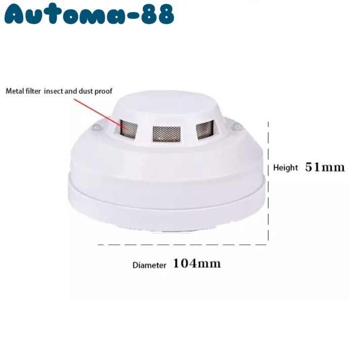 Jual Smoke Detector 4 Wire Nc Normally Closed Dc 12V 24V Fire Alarm ...