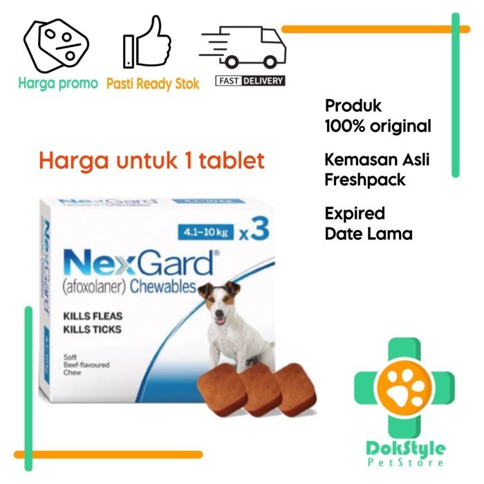 Jual Jual!! obat kutu x anjing nexgard M 4-10 kg / Tablet | Shopee Indonesia