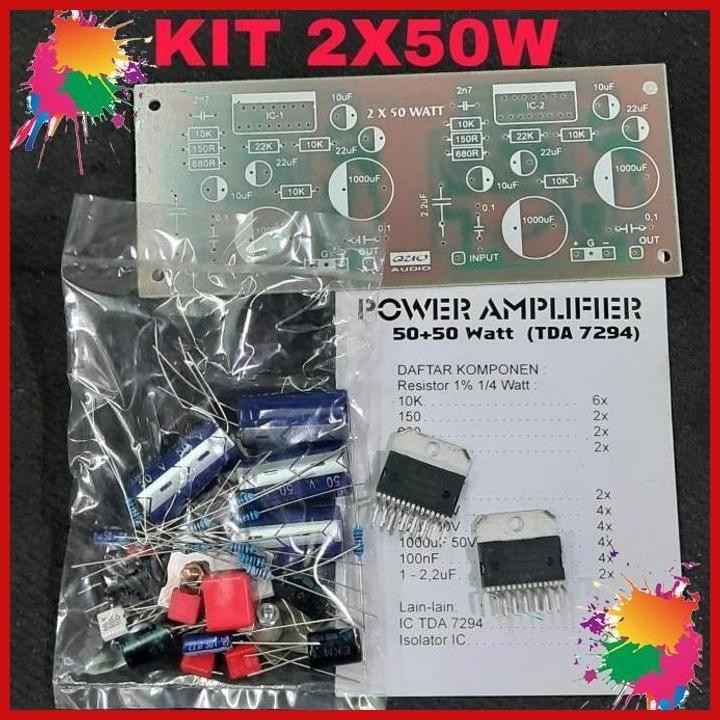 Jual kit power amplifier stereo 2x50w pakai ic tda7294 2bh [pjp] | Shopee Indonesia