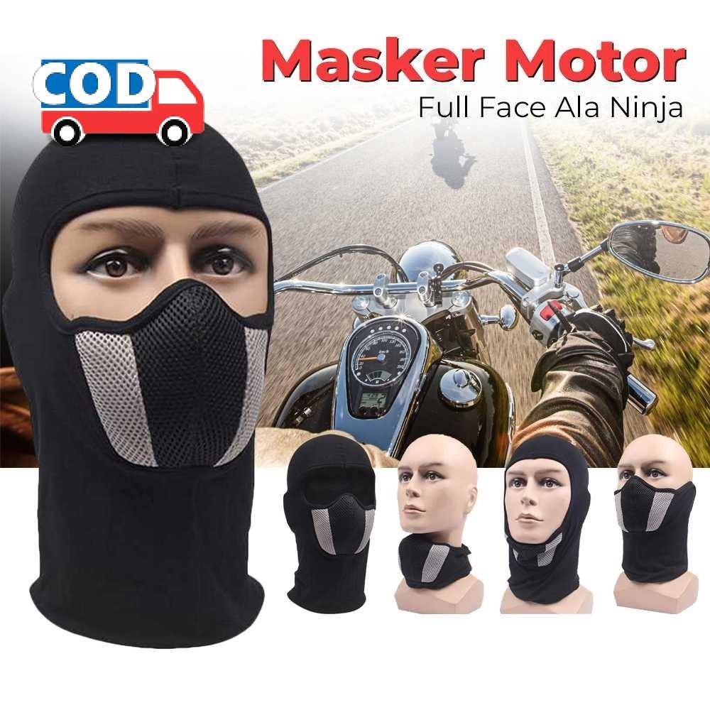 Jual Masker Penutup Wajah Motor Warna Hitam Pria Wanita All Size Topeng ...