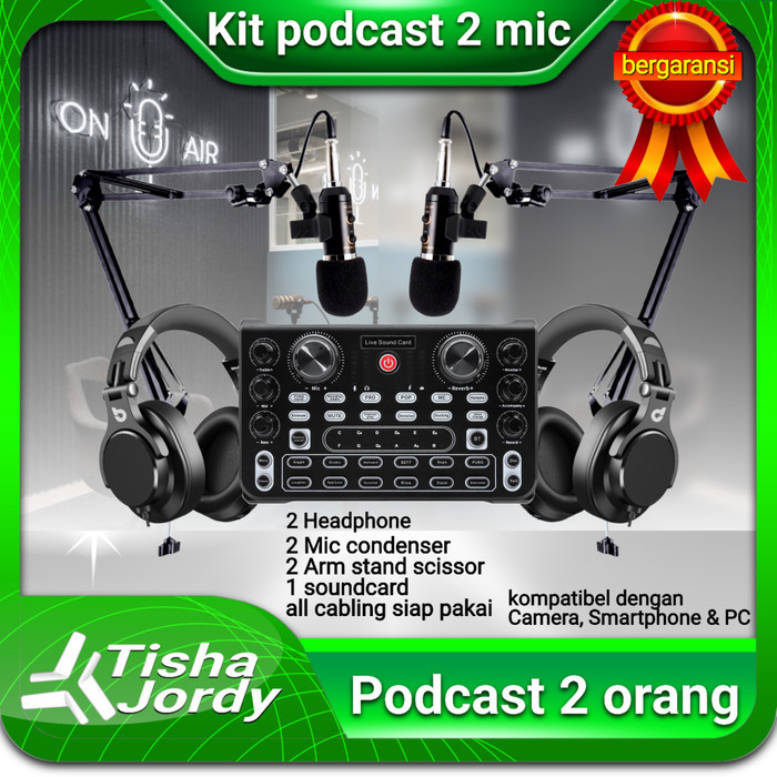 Jual paket mic podcast 2 orang live, recording, rekaman | Shopee Indonesia