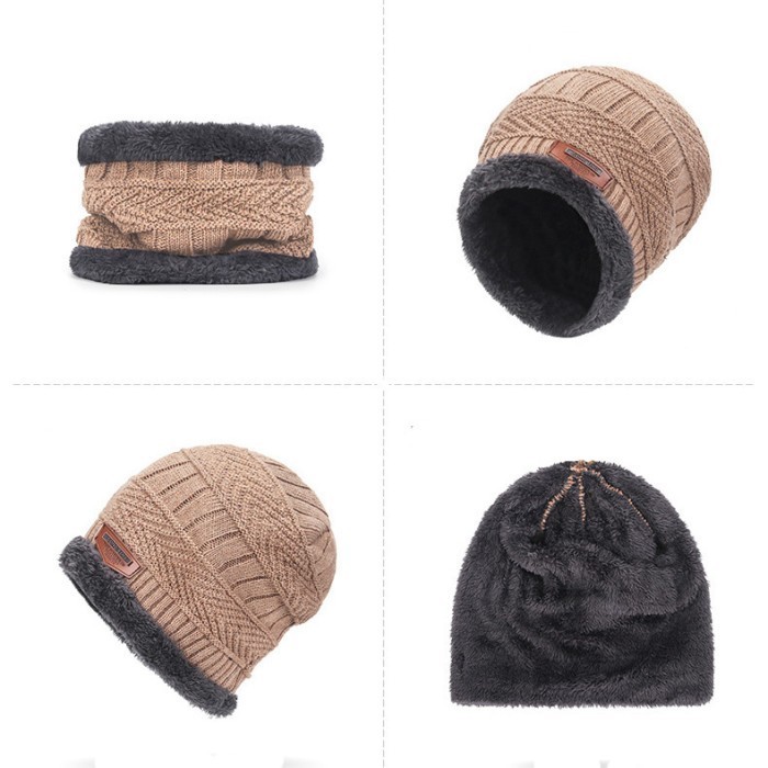Jual Topi Kupluk & Syal Winter Pria Wanita Tebal Hangat Musim Dingin ...