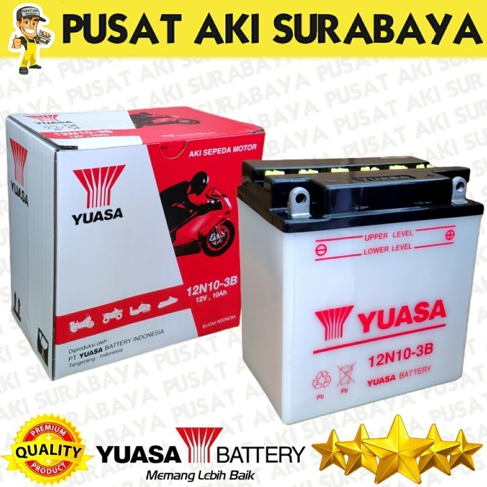 Jual ASLI ORIGINAL ACCU BASAH YUASA 12N10-3B 12V 10AH THUNDER VIAR KAISAR | Shopee Indonesia