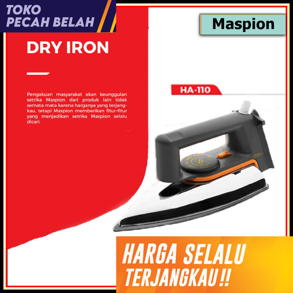 Jual Dryiron Setrika Listrik HA-110 Gosokan Maspion | Shopee Indonesia
