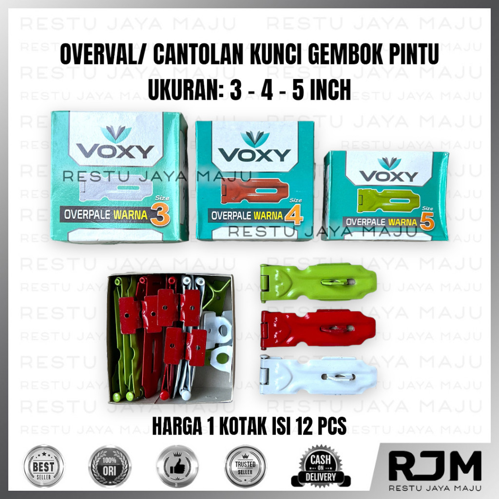 Jual [12 pcs] VOXY Overval Warna 3 4 5 Overpale Cantolan Kunci Gembok ...