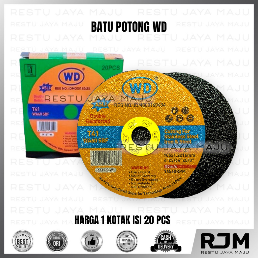 Jual [20 pcs] WD Batu Potong 4 " inch x 1,2mm x 16mm Mata Gerinda ...