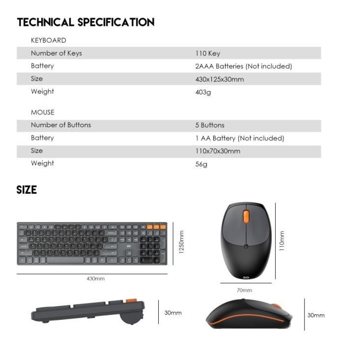Jual MURAH MERIAH FANTECH Combo 2in1 Keyboard Mouse Wireless Fantech GO POP Series WK895 - Abu ...