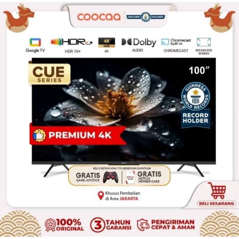 Jual COOCAA 100CUE8600 LED TV 100 inch Smart Google QLED 4K UHD TV ...