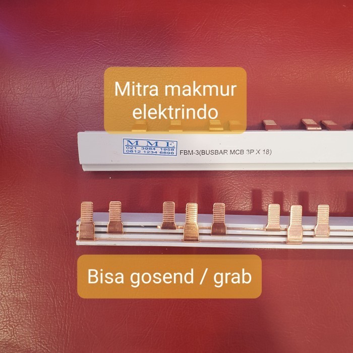 Jual Busbar sisir 3p 100a amper / rell Sisir busbar mcb 3p 100a 1meter ...