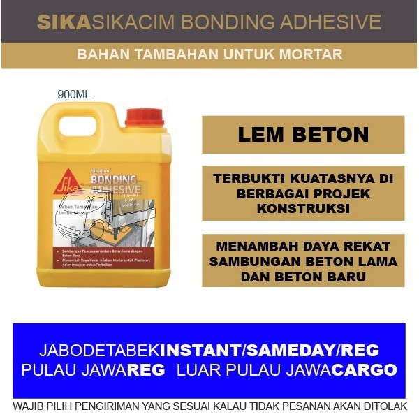 Jual SIKACIM BONDING ADHESIVE BONDING AGENT LEM BETON 900ML | Shopee ...