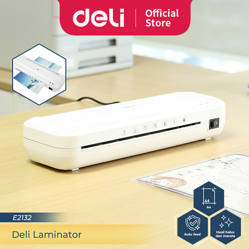 Jual Deli Laminator Mesin Laminating A4 F4 70-100 MIC Laminasi Hot/Panas Dokumen Cepat Praktis ...