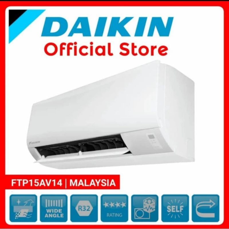 Jual AC DAIKIN FTP 15 AV14 1/2 PK Made in Malaysia + PASANG INSTALASI ...