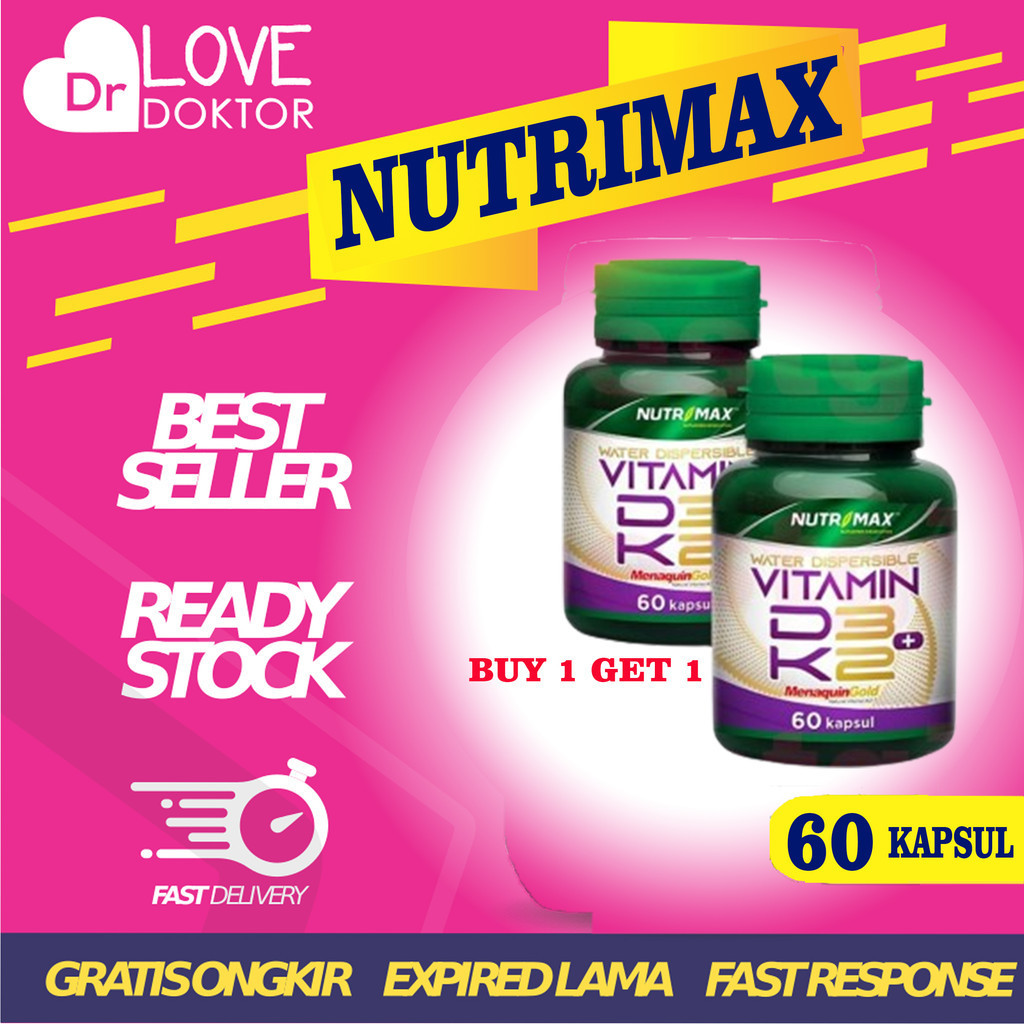 Jual EXPDATE : 04/2024 (BUY 1 GET 1) NUTRIMAX VITAMIN D3 + K2 VIT D 400 ...