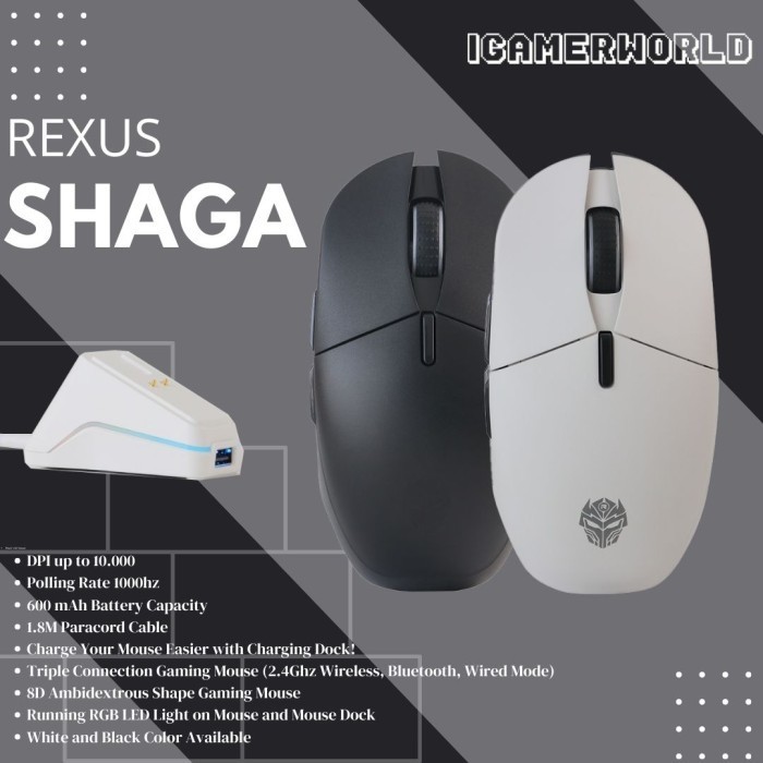 Jual Rexus Mouse Gaming Wireless SHAGA RX-130 -18f | Shopee Indonesia