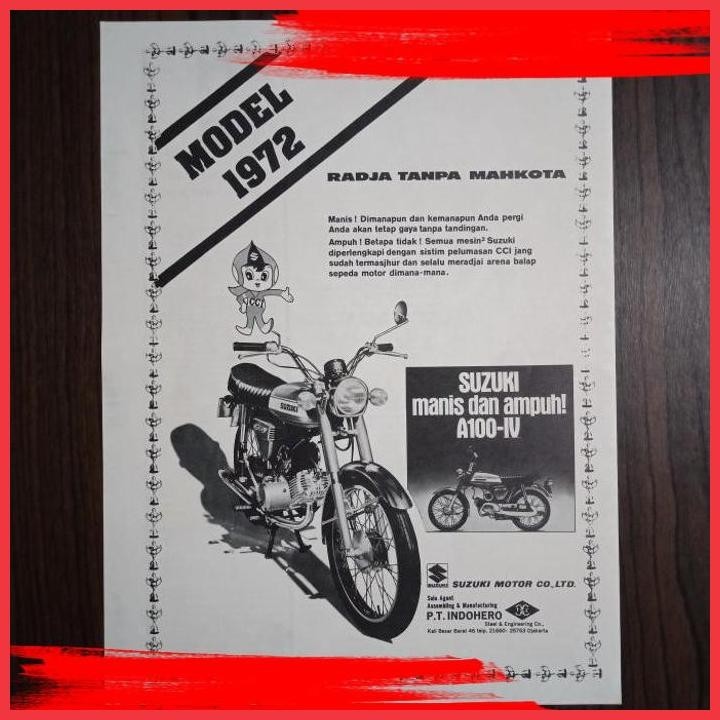 Jual (BERK) IKLAN SUZUKI A100 EJAAN LAMA - KOLEKSI POSTER JADUL MOTOR ...