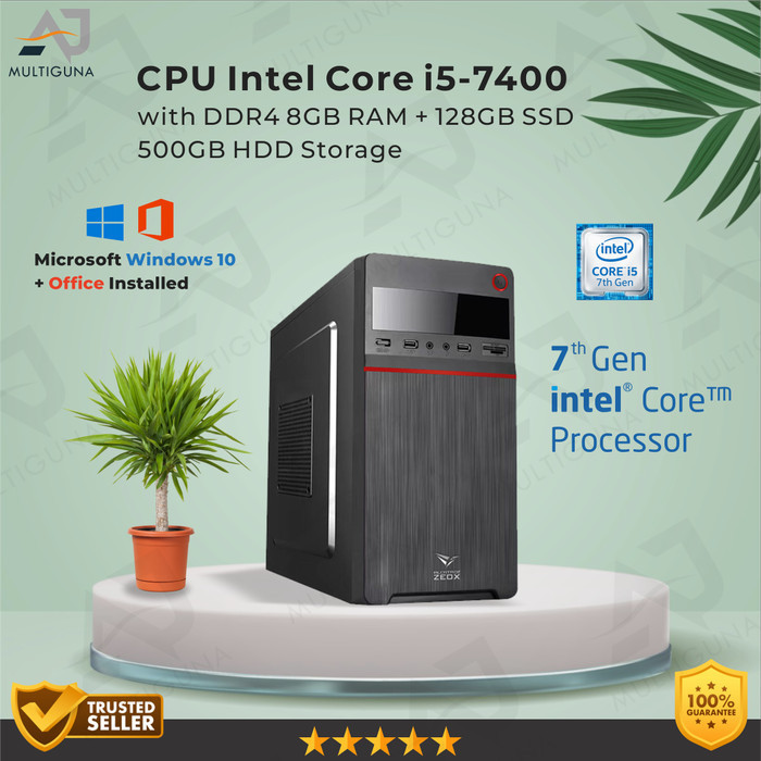 Jual CPU PC Komputer Intel Core i5-7400 Gen-7 DDR4 SSD Rakitan Office ...