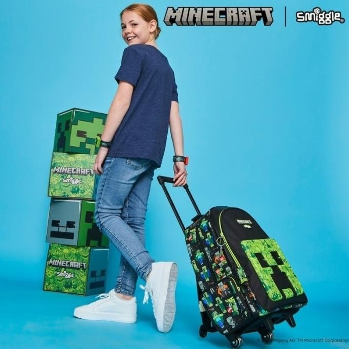 Jual New Sale Smiggle Trolley Minecraft Backpack/ Ori/ Tas Koper Anak ...