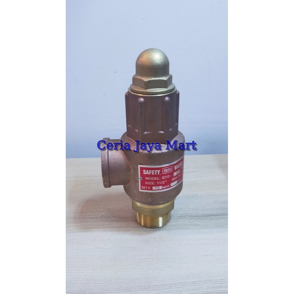 Jual Safety Valve Kuningan 1 1 /2" Inch / Relief Valve Brass 10 Bar Kg ...