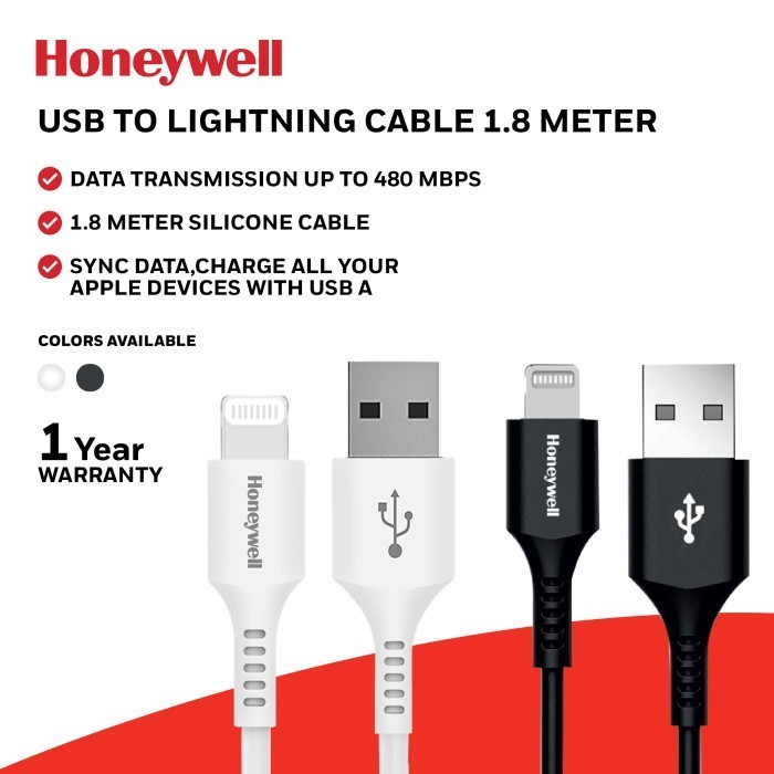 Jual Honeywell Kabel Data Lightning Apple iPhone iPad MFi Certified 2 ...