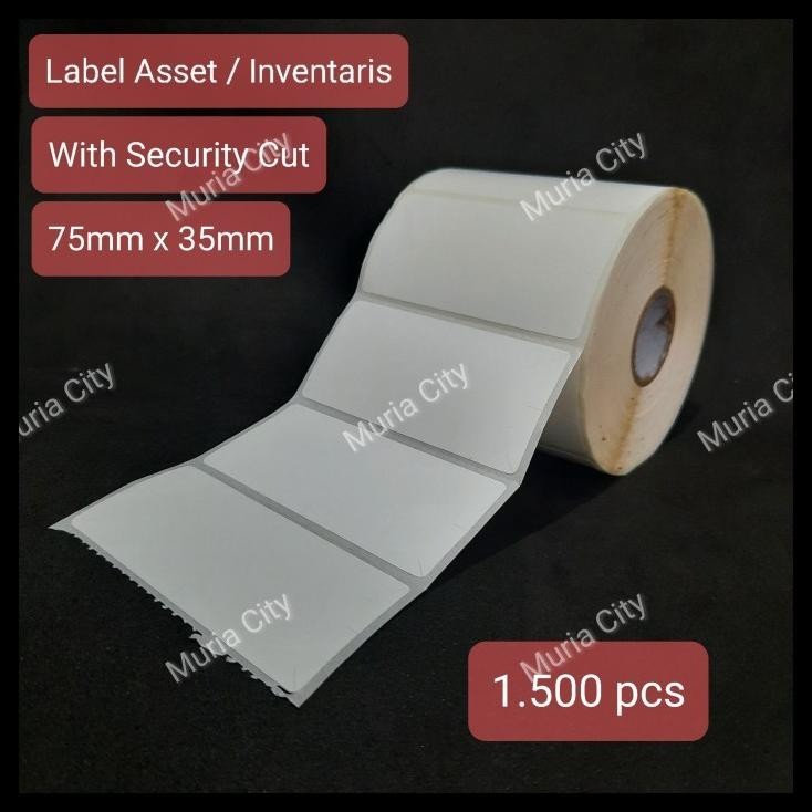 Jual terbaru !!! label asset aset inventaris barcode yupo 75x35 mm with ...