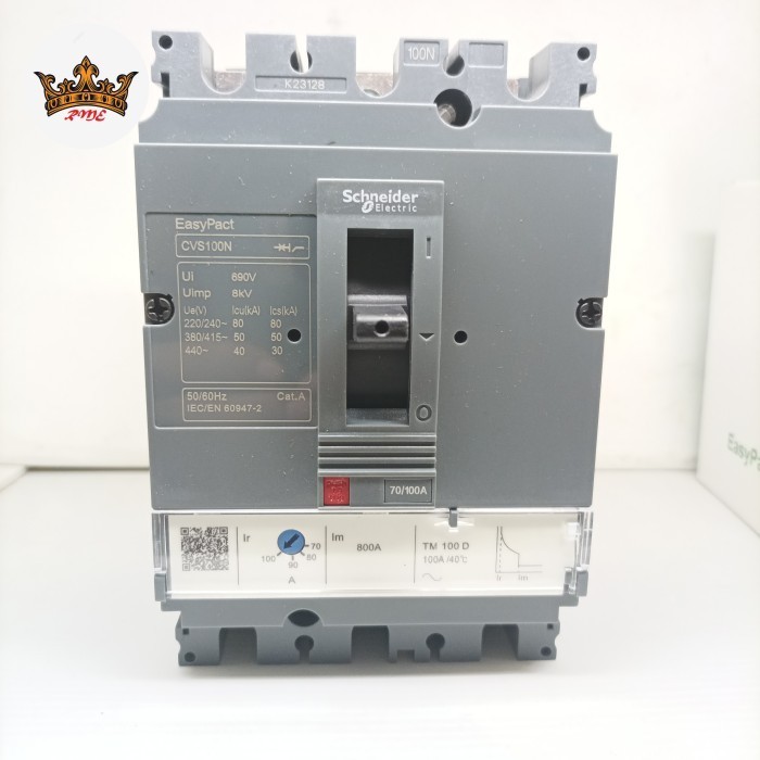 Jual MCCB BREAKER SCHNEIDER CVS100N 3P 100A LV510477 50KA 3POLE 3PHASE CVS | Shopee Indonesia