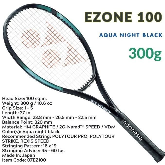 Jual Yonex Ezone 100 300G Aqua Night Black - Racket Tennis Terbaru ...
