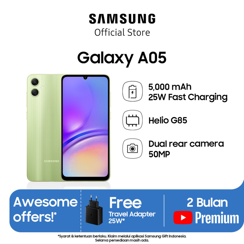 Jual Samsung Galaxy A05 6/128GB - Light Green | Shopee Indonesia