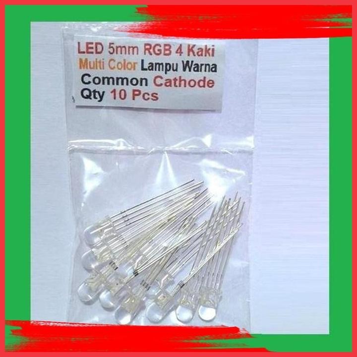 Jual (BK MBI) QTY 10 PCS LED 5MM RGB 4 KAKI MULTI COLOR LAMPU WARNA ...
