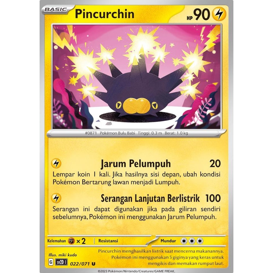 Jual Pincurchin sv2D Letusan Tanah Kartu Pokemon TCG Indonesia U 022/ ...