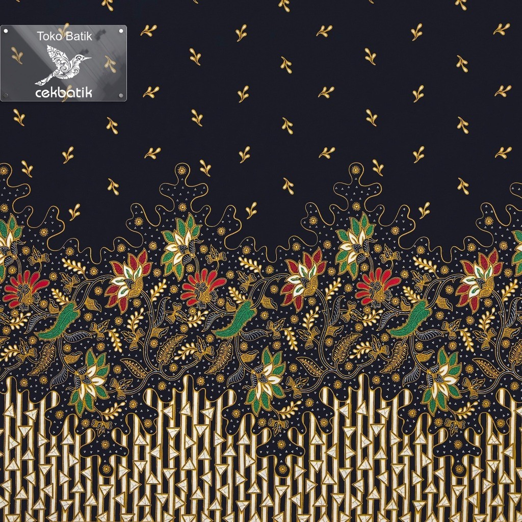 Jual Kain Batik - Motif Bunga Padi SOGAN Gading Jawa Modern Spesial ...