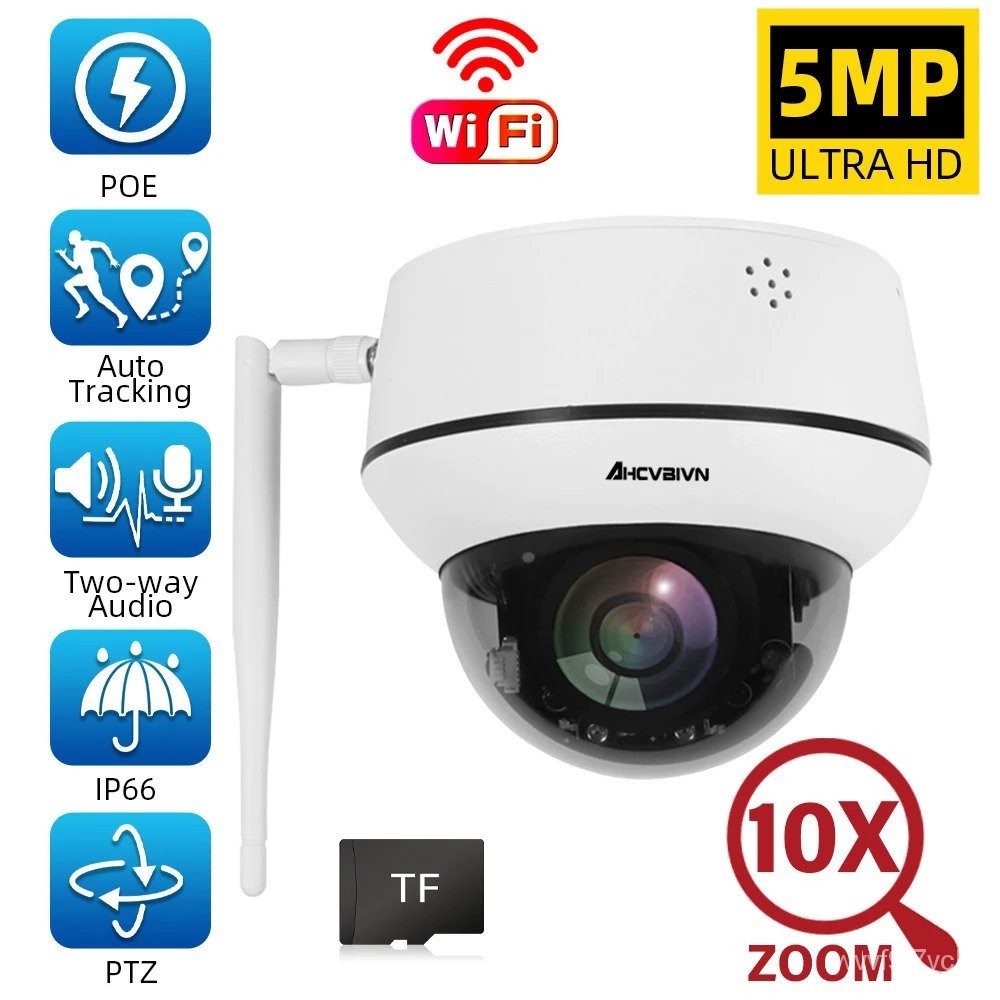 Jual Kamera CCTV Luar Ruangan, 5MP Wifi Dome PTZ Kamera Luar Ruangan ...